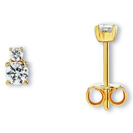ONE ELEMENT Damen Paar Ohrh&auml;nger "Zirkonia Ohrringe Ohrstecker aus 333 Gelbgold", Damen,mit Zirkonia, Gelbgold 333 Goldgold, Gelbgold 333, Gold,