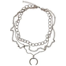 Urban Classics Damen Halsreif "Urban Classics Unisex Open Ring Layering Necklace", onesize, Eisen Zinksilber, Eisen, Zink, Halsketten