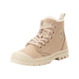 Palladium Damen Winterboots "PAMPA HI ZIP WL", Gr. 37, beige, Leder, Schuhe, Winterschuhe, Schn&uuml;rboots, Winterstiefel, Snowboots, gef&uuml;ttert