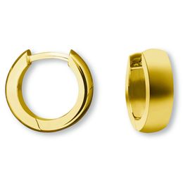 ONE ELEMENT Damen Paar Creolen "Ohrringe Creolen aus 585 Gelbgold &Oslash; 12,0 x 4,0 mm", Damen, Gelbgold 585 Gold, gold, Gelbgold 585, Gold, Ohrringe,