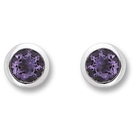 ONE ELEMENT Damen Paar Ohrh&auml;nger "Amethyst Zarge Ohrringe Ohrstecker aus 333 Wei&szlig;gold", Damen, Gold Wei&szlig;gold 333silber, Gold, Wei&szlig;gold 333, Ohrringe,