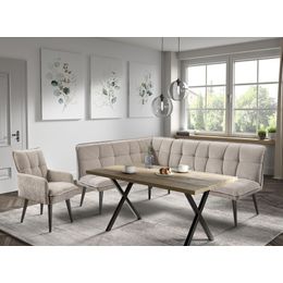 Eckbank, B:240cm H:94cm T:161cmbeige, exxpo - SOFA FASHION, Esszimmer, Sitzb&auml;nke, "Mocca Essbank, Sitzbank", hoher Sitzkomfort, bequem und elegant,