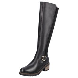 Remonte Damen Stiefel, Gr. 37, schwarz, Leder, Textil, Schuhe, mit elastischem Stretchmaterial