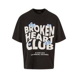 2Y STUDIOS Damen T-Shirt "2Y Studios Herren 2Y Broken Heart Club Oversize Tee"schwarz, Gr. XS, bedruckt, 100% Baumwolle, Shirts