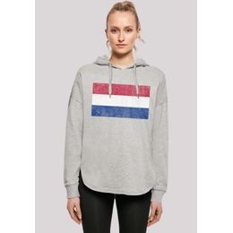 F4NT4STIC Damen Kapuzenpullover "Niederlande Flagge distressed", grau, Gr. XS, Obermaterial: 100% Baumwolle, Pullover, Print