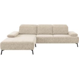 Ecksofa Home Affaire, B:291cm H:83cm T:218cmchampagner, 5, 9% Viskose, 34, 4% Polyacryl, 59, 7% Polyester, Sofas, "Liora, L-Form mit verstellbarem