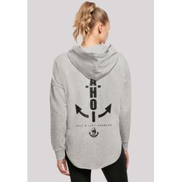 F4NT4STIC Damen Kapuzenpullover "Ahoi Anker Knut & Jan Hamburg", grau, Gr. XS, Obermaterial: 100% Baumwolle, Pullover, Print