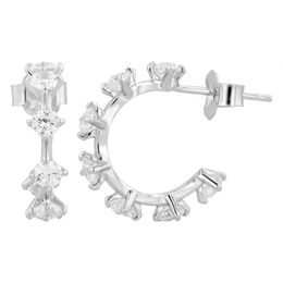 Adelia&acute;s ADELIA ́S Damen Paar Ohrh&auml;nger "Damen Ohrstecker aus 925 Sterling Silber und Zirkonia &Oslash; 16 mm", Damen, Silber 925 (Sterlingsilber), silber, Silber 925