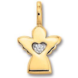 ONE ELEMENT M&auml;dchen Kettenanh&auml;nger "Zirkonia Engel Anh&auml;nger aus 333 Gelbgold", Gelbgold 333 Gold, gold, Gelbgold 333, Gold, Schmuckanh&auml;nger, Ihr