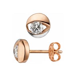 Jobo Damen Paar Ohrstecker, 6,6mm, Ros&eacute;gold 333, rosa, Ros&eacute;gold 333, Ohrringe, 333 Ros&eacute;gold bicolor mit Zirkonia