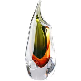 Tischvase CASABLANCA BY GILDE "Vase "Finesse" braun, gr&uuml;n, klar H.30 cm", braun, gr&uuml;n, klar, B:13cm H:30cm T:8cm, Glas, Vasen