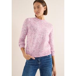 Cecil Damen Strickpulloverschwarz blossom melange, Gr. XS, meliert, Strick, Obermaterial: 88% Polyacryl, 12% Baumwolle, Pullover, Space Dye Muster,