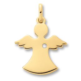 ONE ELEMENT M&auml;dchen Kettenanh&auml;nger "0.01 ct Diamant Brillant Engel Anh&auml;nger aus 585 Gelbgold", 0,01, Diamanten Gelbgold 585 Goldgold, Diamanten,