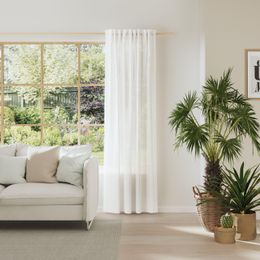 Neutex for you! Vorhang NEUTEX FOR YOU "NURO", wollwei&szlig;, B:139cm H:245cm, Polyester, Gardinen, Boucl&eacute;-Optik, criss-cross Struktur, Stickmuster