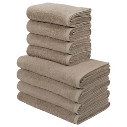 Handtuch Set my home, beige, Frottier, Obermaterial: 100% Baumwolle, Handtuch-Sets, "Merida, 4 Duscht&uuml;cher 70x140cm, 4 Handt&uuml;cher 50x100cm",