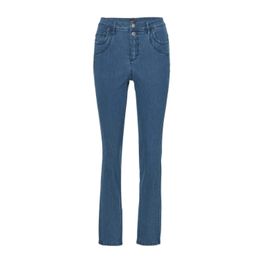 GOLDNER Damen Regular-fit-Jeans "Figurschmeichelnde Jeans mit vorverlegter Seitennaht", blau, Gr. 54, Obermaterial: 81% Baumwolle CO. 18% Polyester
