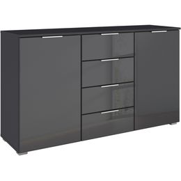 Kombikommode OTTO HOME, B:120cm H:81cm T:42cmgraumetallic, glas basalt, Holzwerkstoff, Schlafzimmer, Sideboards, "Sideboard Kombikommode