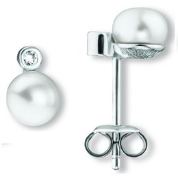 ONE ELEMENT Damen Paar Ohrh&auml;nger "Zirkonia Ohrringe Ohrstecker aus 925 Silber", Damen,mit Zirkonia, Perlen Silber 925 (Sterlingsilber)silber, Perlen,