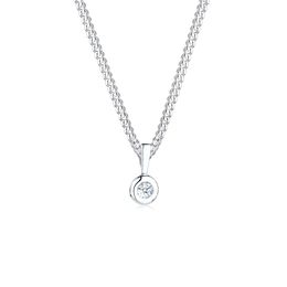 Elli DIAMONDS Damen Collierkettchen "Solit&auml;r Diamant Brillantschliff (0.03 ct) 925 Sterling Silber", 45, 0,03 mit Diamanten, Silber 925