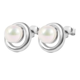 Adelia&acute;s ADELIA ́S Damen Paar Ohrh&auml;nger "Damen Ohrstecker aus 925 Sterling Silber und Perle &Oslash; 9 mm", Damen, Silber 925 (Sterlingsilber), silber, Silber 925