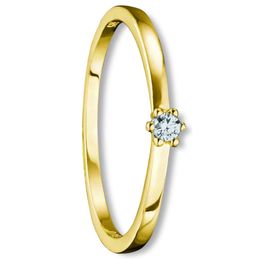 ONE ELEMENT Damen Diamantring "0.05 ct Diamant Brillant Ring aus 585 Gelbgold", 48, 0,05 mit Diamant, Diamanten Gelbgold 585 Goldgold, Diamanten,