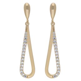 Firetti Damen Paar Ohrstecker "Schmuck Geschenk Silber 925 Ohrschmuck Ohrringe Tropfen", Silber 925 (Sterlingsilber)gelbgoldfarben, kristallwei&szlig;,