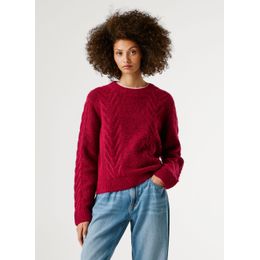 Pepe Jeans Damen Strickpullover287currant rot, Gr. S, meliert, Strick, Obermaterial: 54% Polyester, 20% Wolle, 20% Polyamid, 5% Alpaka, 1% Elasthan,