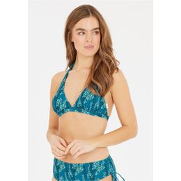 CRUZ Damen Triangel-Bikini-Top "Pozzuoli", blau, Gr. 44, bedruckt, gebl&uuml;mt, mehrfarbig, 80% Polyamid, 20% Elasthan, Bikini-Oberteile, mit floralem