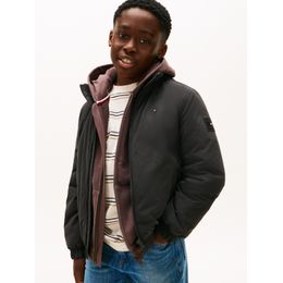 Tommy Hilfiger Jungen Outdoorjacke, schwarz, Gr. 7, unifarben, Web, Obermaterial: 100% Nylon, Jacken, Regular fit, f&uuml;r Kinder bis 16 Jahre