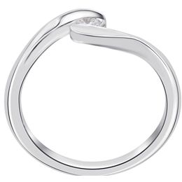 ONE ELEMENT Damen Diamantring "0,10 ct Diamant Brillant Spannfassung Ring aus 585 Wei&szlig;gold", 60, 0,1, Diamanten Gold Wei&szlig;gold 585, silber, Diamanten,