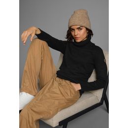 Kangaroos Damen Rollkragenpullover, schwarz, Gr. 52, unifarben, Strick, Obermaterial: 60% Baumwolle, 40% Polyacryl, Pullover, mit Schalkragen,