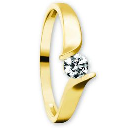 ONE ELEMENT Damen Goldring "Zirkonia Ring aus 333 Gelbgold Zirkonia Ring aus 333 Gelbgold", 58,mit Zirkonia, Gelbgold 333 Gold, gold, Gelbgold 333,
