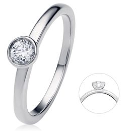 ONE ELEMENT Damen Diamantring "0.25 ct Diamant Brillant Zarge Ring aus 585 Wei&szlig;gold", 60, 0,25, Diamanten Gold Wei&szlig;gold 585, silber, Diamanten, Gold,