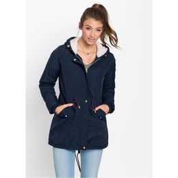 bonprix Damen Parka, blau, Gr. 38, unifarben, Obermaterial: 100% Polyester. Futter: 100% Polyester. &Auml;rmelfutter: 100% Polyester, Jacken, Winterjacke