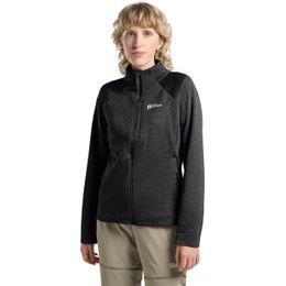 Jack Wolfskin Damen Fleecejacke "TAIGA FZ W", schwarz, Gr. L, Fleece, Obermaterial: 100% Polyester, Jacken, f&uuml;r warmes oder wechselhaftes Wetter,
