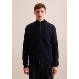 Seidensticker Herren Strickjacke "Schwarze Rose", blau, Gr. XL, unifarben, 100% Baumwolle, Strickjacken, 1/1 Uni