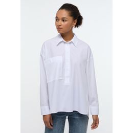 Eterna Damen Longbluse "OVERSIZE FIT", wei&szlig;, Gr. 40, 70% Baumwolle, 30% Lyocell, Blusen, EASY IRON (b&uuml;gelleicht)