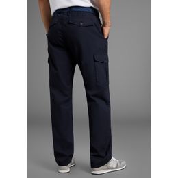 MAN'S WORLD MAN'S WORLD Herren Cargohose "Cargohose Gro&szlig;e Gr&ouml;&szlig;en inkl. G&uuml;rtel", blau, Gr. 58, unifarben, Web, Obermaterial: 100% Baumwolle, Hosen, passt jeder
