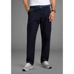MAN'S WORLD MAN'S WORLD Herren Cargohose "Cargohose Gro&szlig;e Gr&ouml;&szlig;en inkl. G&uuml;rtel", blau, Gr. 72, unifarben, Web, Obermaterial: 100% Baumwolle, Hosen, passt jeder