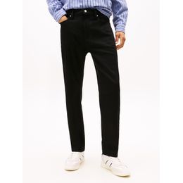 Tommy Jeans Herren Regular-fit-Jeans "SONNY"denim schwarz, Gr. 38, Denim/Jeans, Obermaterial: 99% Baumwolle, 1% Elasthan, Jeans, Tapered Leg, mit