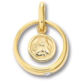 ONE ELEMENT M&auml;dchen Kettenanh&auml;nger "Zirkonia Taufring Zirkonia Taufring", Gelbgold 333 Gold, gold, Gelbgold 333, Gold, Schmuckanh&auml;nger, Symbolische