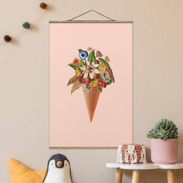 Bilderwelten Stoffbild mit Posterleisten Tropisches Eisbouquet