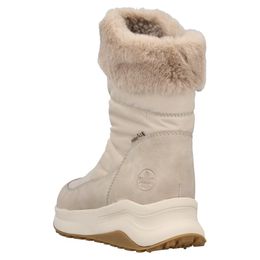 Rieker Damen Winterboots, Gr. 43, beige, Lederimitat, Textil, Schuhe, Plateauboots, Winterstiefelette mit RiekerTEX-Membran