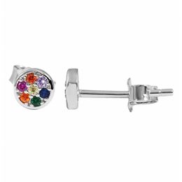 Adelia&acute;s ADELIA ́S Damen Paar Ohrh&auml;nger "Damen Ohrstecker aus 925 Sterling Silber und Zirkonia &Oslash; 5 mm", Damen, Silber 925 (Sterlingsilber), bunt, Silber 925