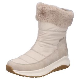 Rieker Damen Winterboots, Gr. 36, beige, Lederimitat, Textil, Schuhe, Plateauboots, Winterstiefelette mit RiekerTEX-Membran