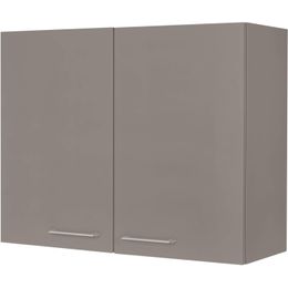 H&auml;ngeschrank Nobilia, B:90cm H:72cm T:37,2cmfront: taupegrau, korpus: taupegrau, K&uuml;che, Schr&auml;nke, ""Laser", vormontiert, mit zwei Einlegeb&ouml;den",