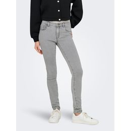 Skinny-fit-Jeans Only "ONLRAIN LIFE REG SKINNY DNM", Damen, Gr. L (40), L&auml;nge 30, light grau denim, Denim/Jeans, Obermaterial: 53% Viskose, 29% Baumwolle, 17% Polyester, 1% Elasthan, unifarben, skinny fit kn&ouml;chellang, Jeans, mit G&uuml;rtelschlaufen