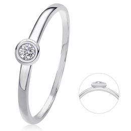 ONE ELEMENT Damen Diamantring "0,05 ct Diamant Brillant Ring aus 585 Wei&szlig;gold", 60, 0,05 mit Diamant, Diamanten Gold Wei&szlig;gold 585, silber, Diamanten,
