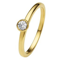 ONE ELEMENT Damen Diamantring "0.15 ct Diamant Brillant Zarge Ring aus 585 Gelbgold", 57, 0,15, Diamanten Gelbgold 585 Gold, gold, Diamanten,