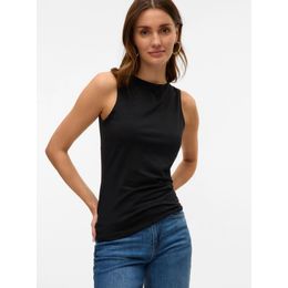 V&eacute;ro Moda VERO MODA Damen Shirttop "VMPANDA MODAL SL TOP JRS NOOS", schwarz, Gr. M, unifarben, Jersey, Obermaterial: 48% Baumwolle, 48% Modal, 4% Elasthan,